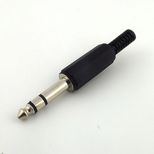 1x 6.35mm 1/4" Male Stereo Jack Plug Plastic Handle Head Audio ...