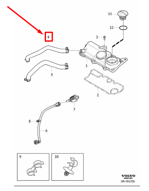 2016 Volvo Xc90 Engine Cooling Emission-vent Hose Pipe 31338529 for ...