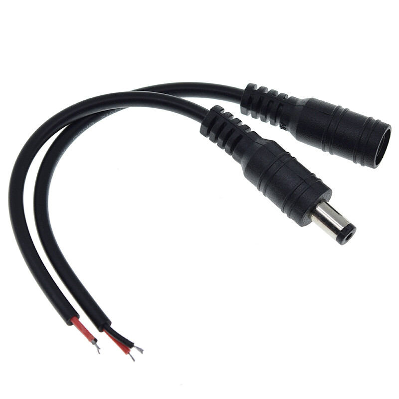 5.5 x 2.1 mm Plug DC Male Female Cable Wire Connector diy Adapter Cord ...