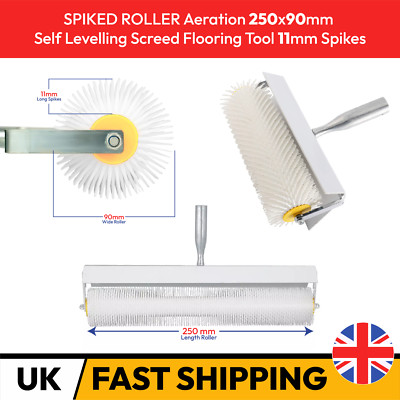 Spiked Roller Splash Guard Screed Tool 250x90mm Stainless Steel Spikes ...
