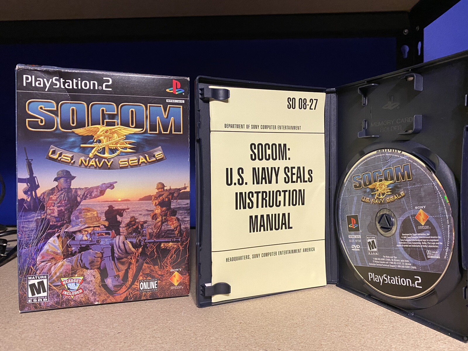 SOCOM US Navy Seals Sony PlayStation 2 PS2 Big Box Headset Bundle | eBay