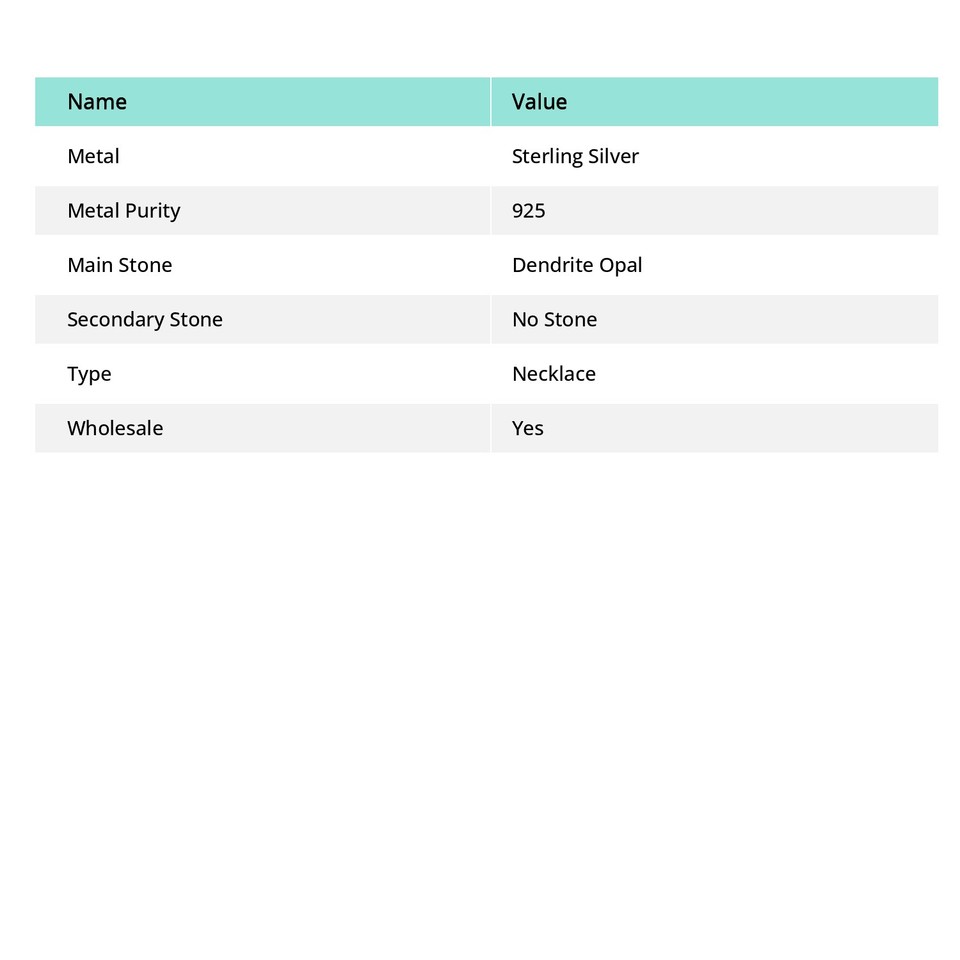 Dendrite Opal Gemstone Handmade 925 Sterling Silver Jewelry Necklace 18 ...