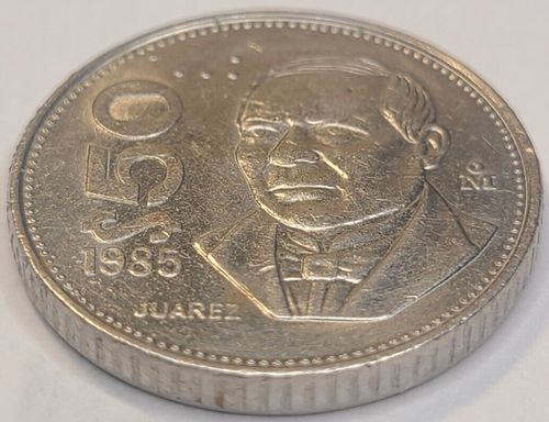 1985 ERROR Mexico 50 Pesos Coin (OFF CENTER REAR STRIKE) KM# 495 US ...