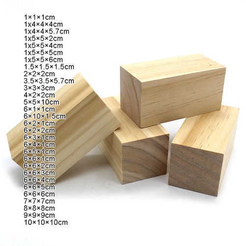 Solid Pine Wood Blocks Cubes Wooden Craft Supplies 10mm-60mm (Various ...