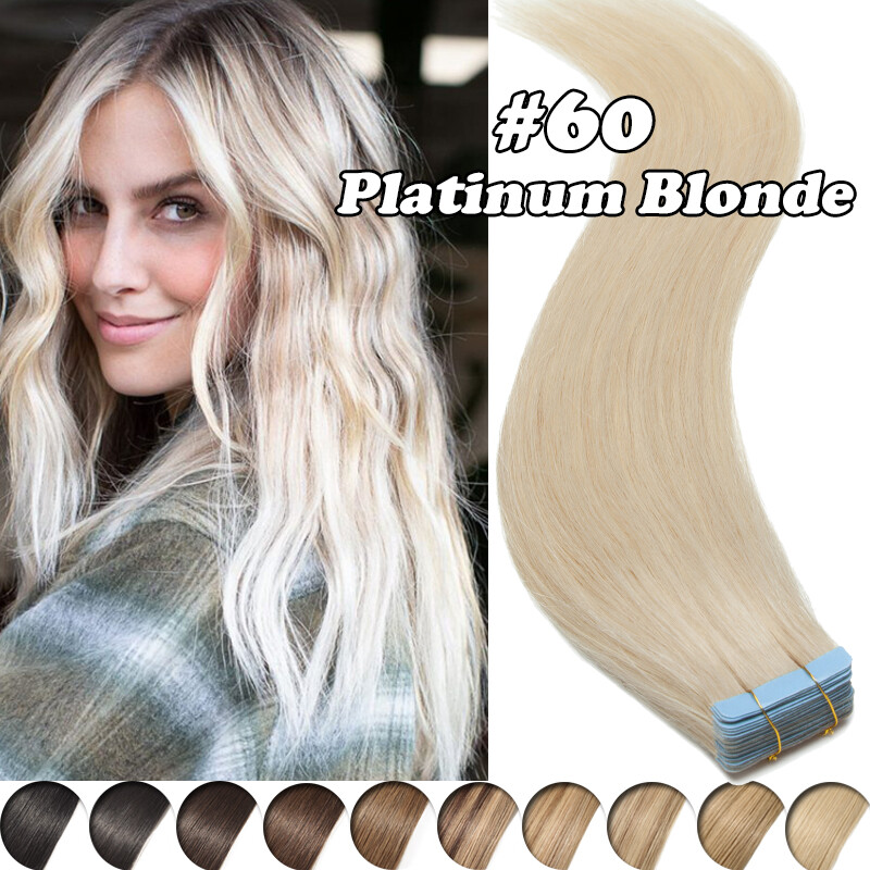 Russian Tape In Skin Weft 100% Human Remy Hair Extensions THICK Full ...
