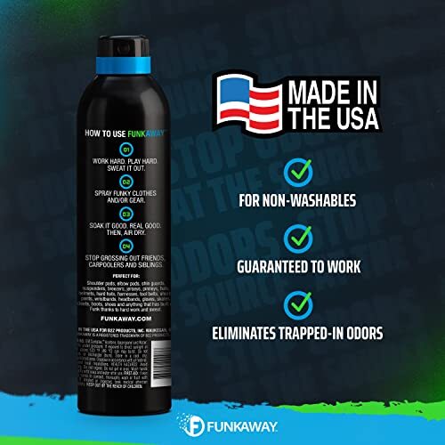 Funk Away Odor Eliminator Spray 13.5 Oz for Clothes Shoes and Gear for ...