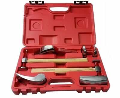 6 PCE PANEL BEATING KIT HICKORY HAMMER & DOLLY SET | eBay