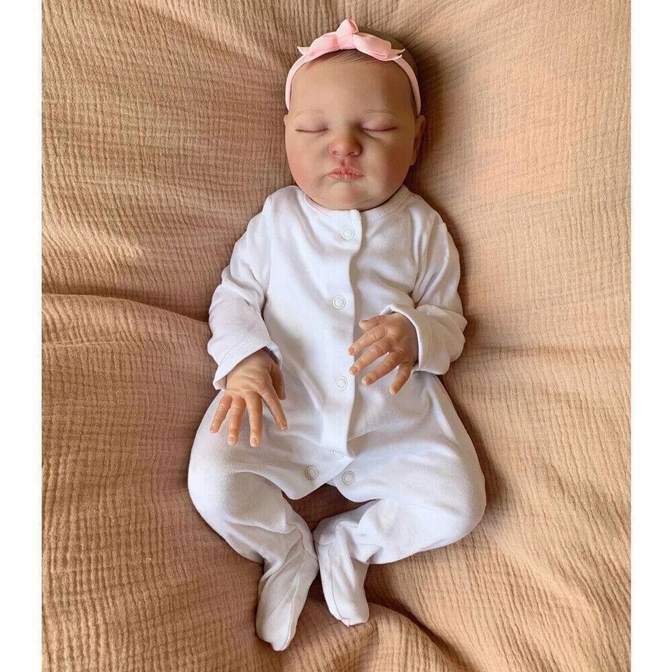 Soft Body Vinyl Reborn Baby Dolls Sleeping Boy Girl Real Life Newborn ...