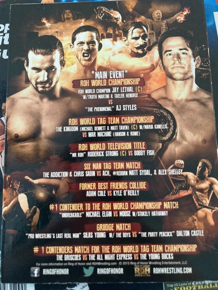 ROH Final Battle 2015 WWE Ring Of Honor DVD 12.18.15 Philadelphia 2300 ...