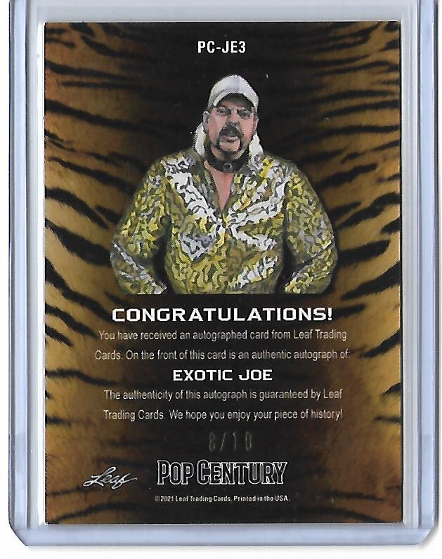 JOE EXOTIC Tiger King Leaf Pop Century GUNS RC Auto ROOKIE Card SP ...