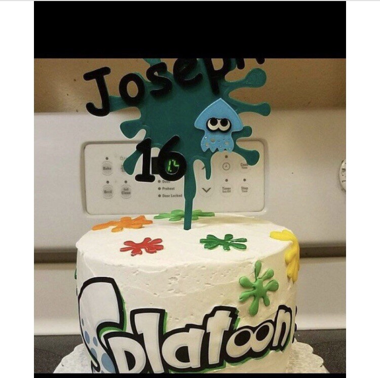Splatoon Paint Splotch Birthday Cake Topper Personalized Cake Topper | eBay