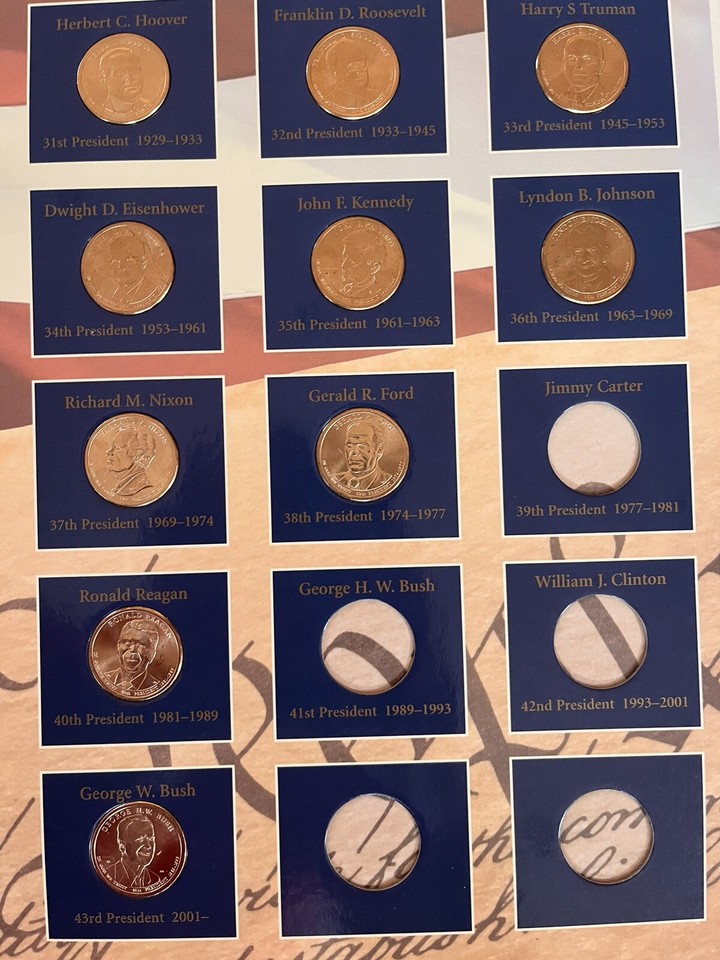 US PRESIDENTIAL DOLLAR COIN SET & BOOK | eBay