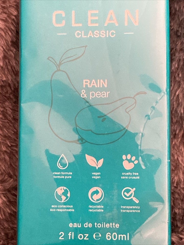 CLEAN CLASSIC RAIN & PEAR OR COTTON EAU DE TOILETTE 2 FL OZ. VEGAN ...