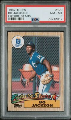 Graded 1987 Topps Bo Jackson #170 Rookie RC Baseball Card PSA 8 NM-MT ...