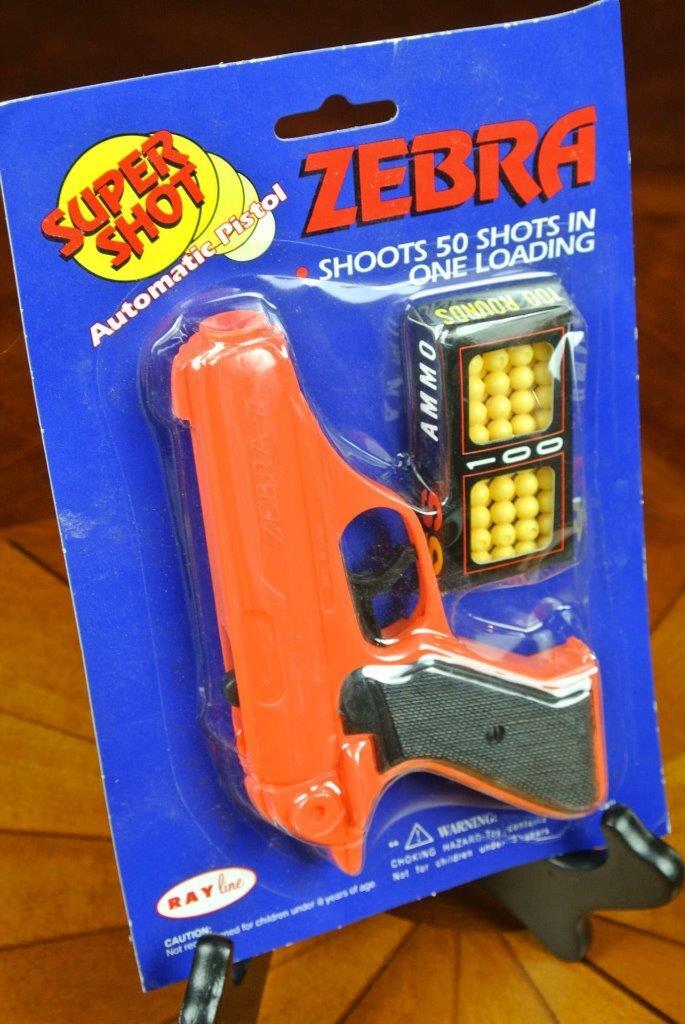 RARE Blue Vintage Rayline Zebra II 2 Automatic Toy Pistol Gun W/ Ammo ...