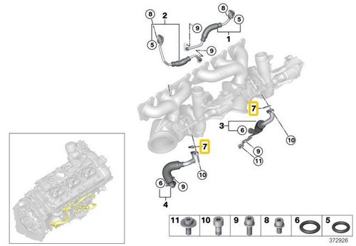 New Genuine BMW OEM Return Pipe Gasket 11427577017 N20 S55 N74 B46 B48 ...
