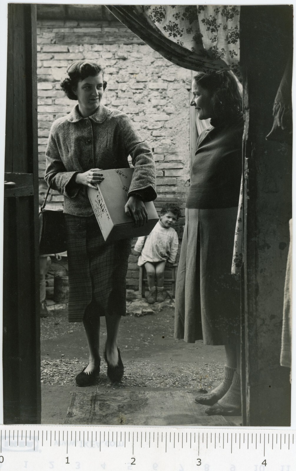 1950s Photo Italy? Patrina Thomas Delivering Care Package to Poor ...