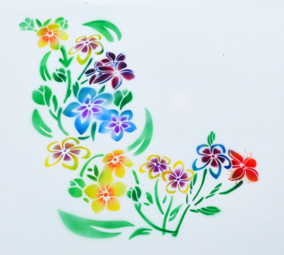Flower Stencils 5 PACK for Wall Decore painting Crafts Art Model Tattoo ...