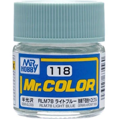 Mr Color 118 Semi Gloss Rlm78 Light Blue 10ml | eBay