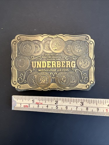 Underberg Brass Belt Buckle Bitters German Company Weltberuhmt Seit ...