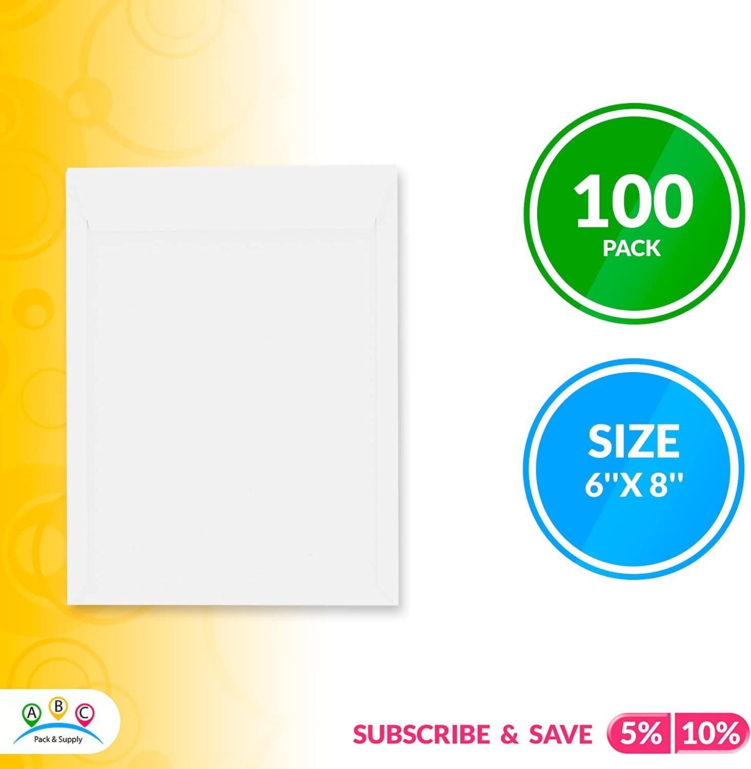 6x8 100 Rigid Photo Mailers Envelopes Stay Flats Self Seal ...