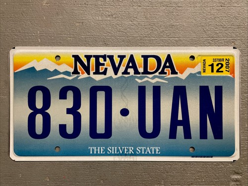 VINTAGE NEVADA LICENSE PLATE THE SILVER STATE 830-UAN DECEMBER 2007 ...