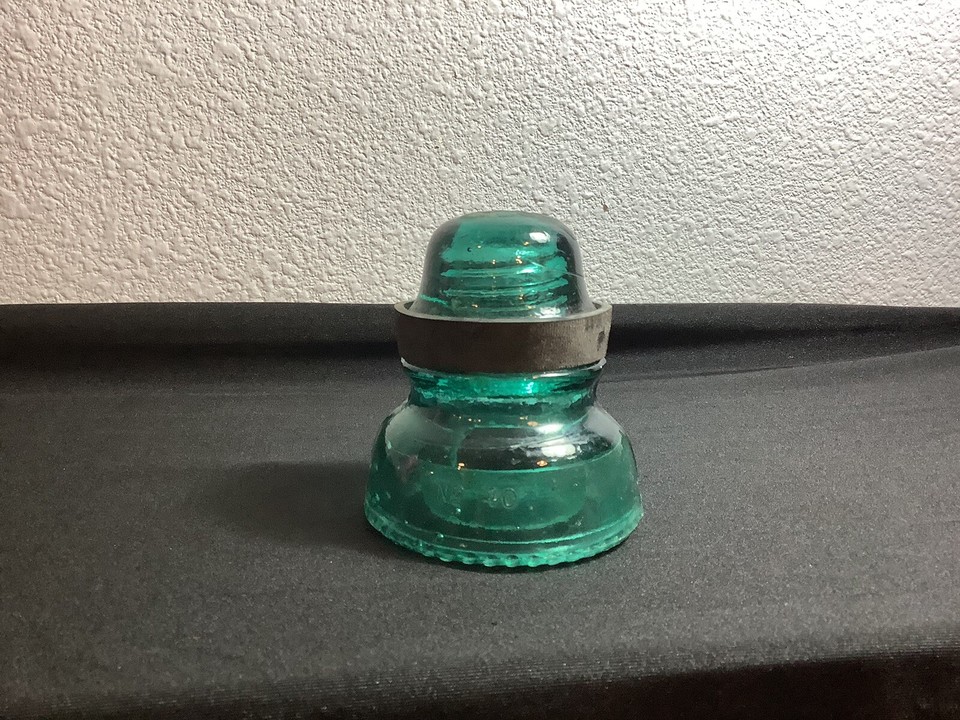 Vintage Hemingray No. 40 Glass Insulator Aqua Blue Green 4" Tall | eBay