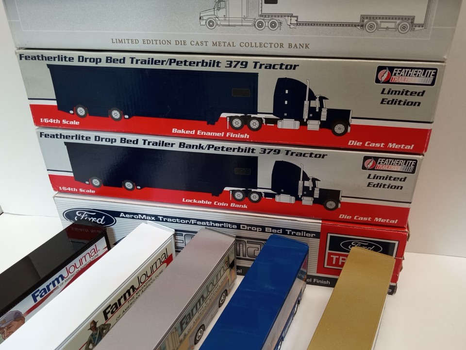 5 Diecast Limited Ed Farm Journal Tractor Trailer Rigs Ford Peterbilts ...