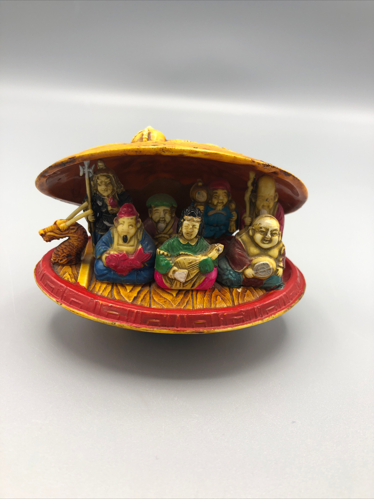 Japanese Clam Shell Celluloid 7 Lucky Gods Fortune Luck Clamshell Color ...