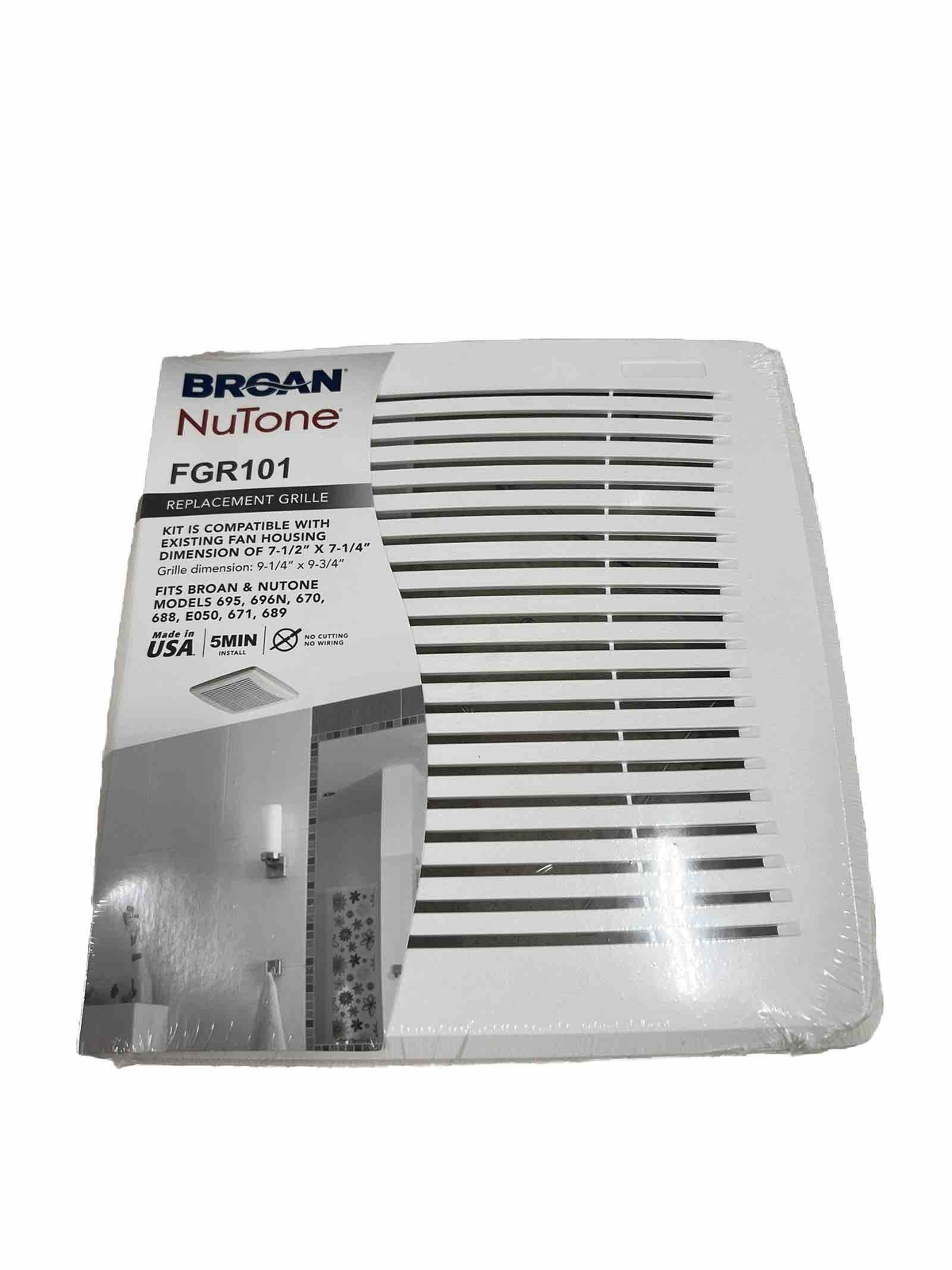 BROAN NuTone FGR101 Replacement Grille For Bathroom Vent Fan, White | eBay