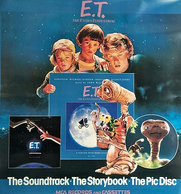 E.T. The Extra-Terrestrial Original 1982 Soundtrack POSTER VERY RARE ...
