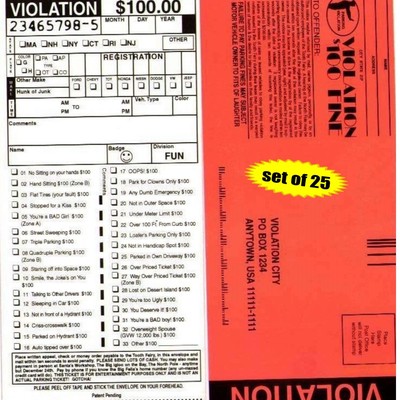 25 TOTAL FAKE - POLICE - COP PARKING TICKETS! | eBay