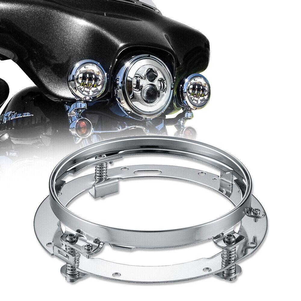 5.75inch 5-3/4" Chrome LED Headlight Mounting Bracket Ring Holder for ...