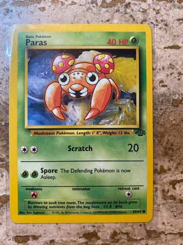 Vintage Paras Pokémon Card 59/64 Jungle Set 1999 | eBay