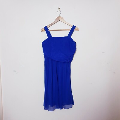 Me Too Dress Womens 12 Blue A Line Dress Layered Mesh | eBay