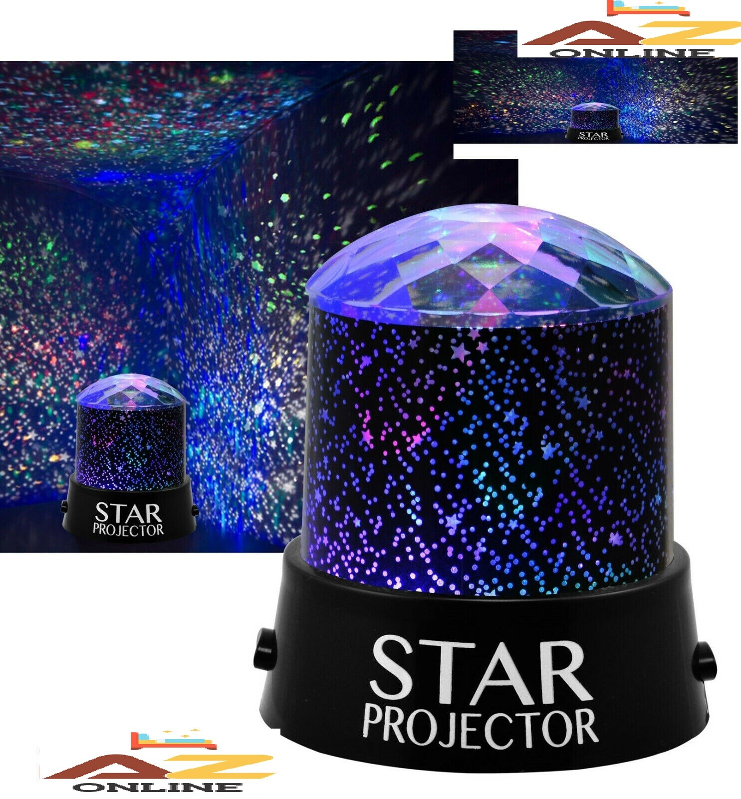 Star LED Projector Night Light Sky Moon Projector Night Mood Lamp Kids ...