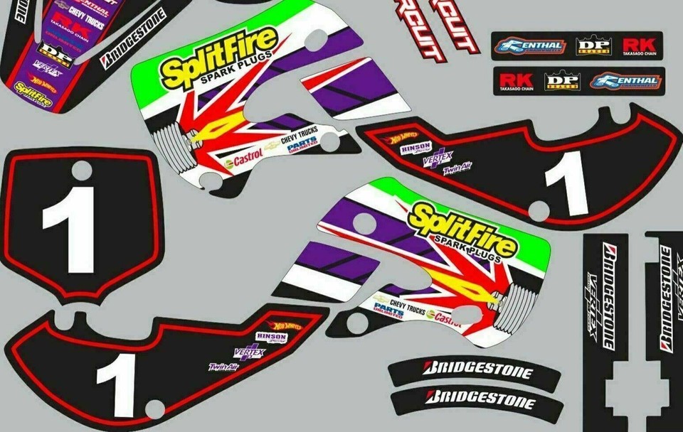 Graphic Kit for 2002-2009 Kawasaki KLX110 KLX 110 Splitfire Decals logo ...