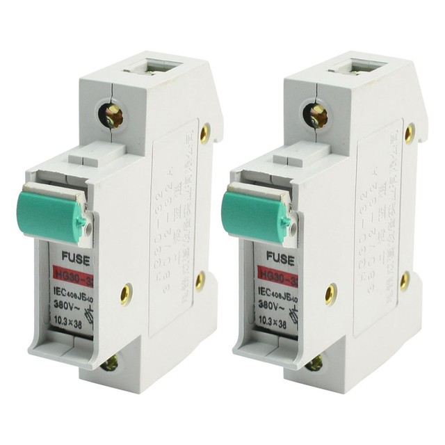 2pcs Hg30-32 1p 10.3x38mm Fuse Link Holder Socket AC 380v 2-32a Gray ...