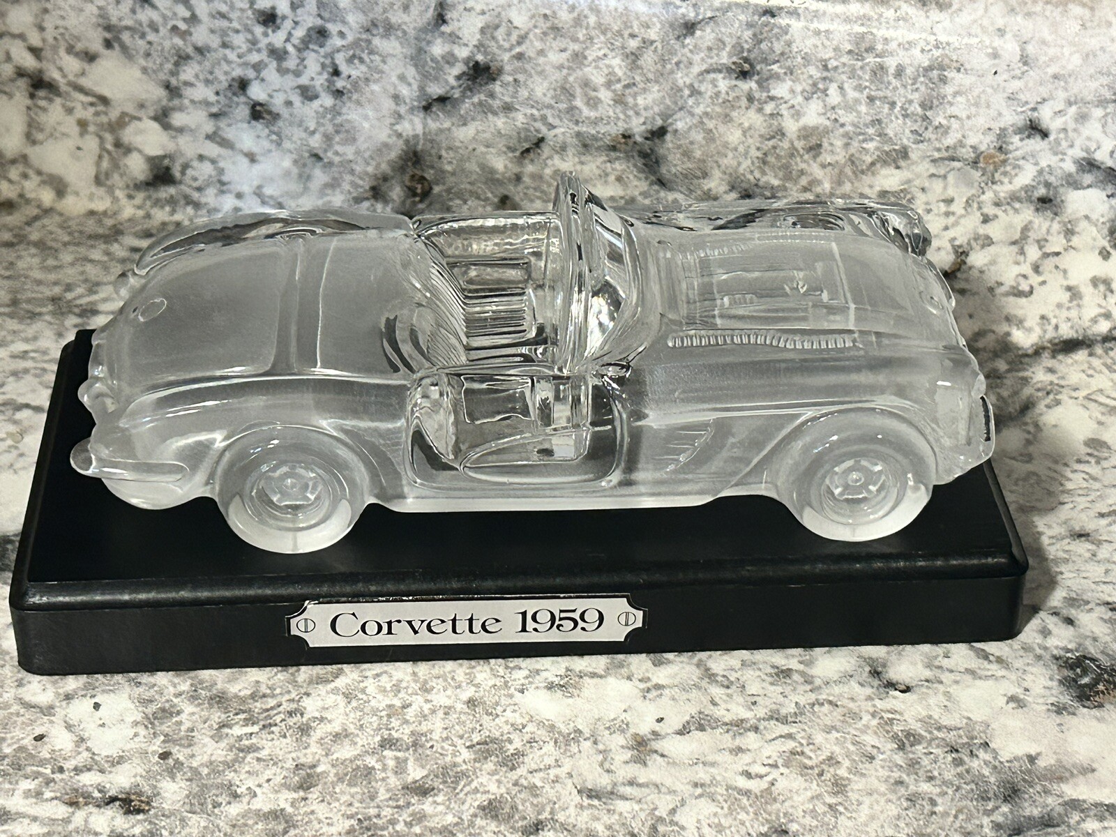 Hofbauer 1959 CHEVROLET Corvette Glass Crystal Car Paperweight Stand ...