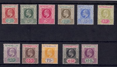 SEYCHELLES Scott # 38 - 48 MINT / VF / LH King Edward VII Complete Set ...