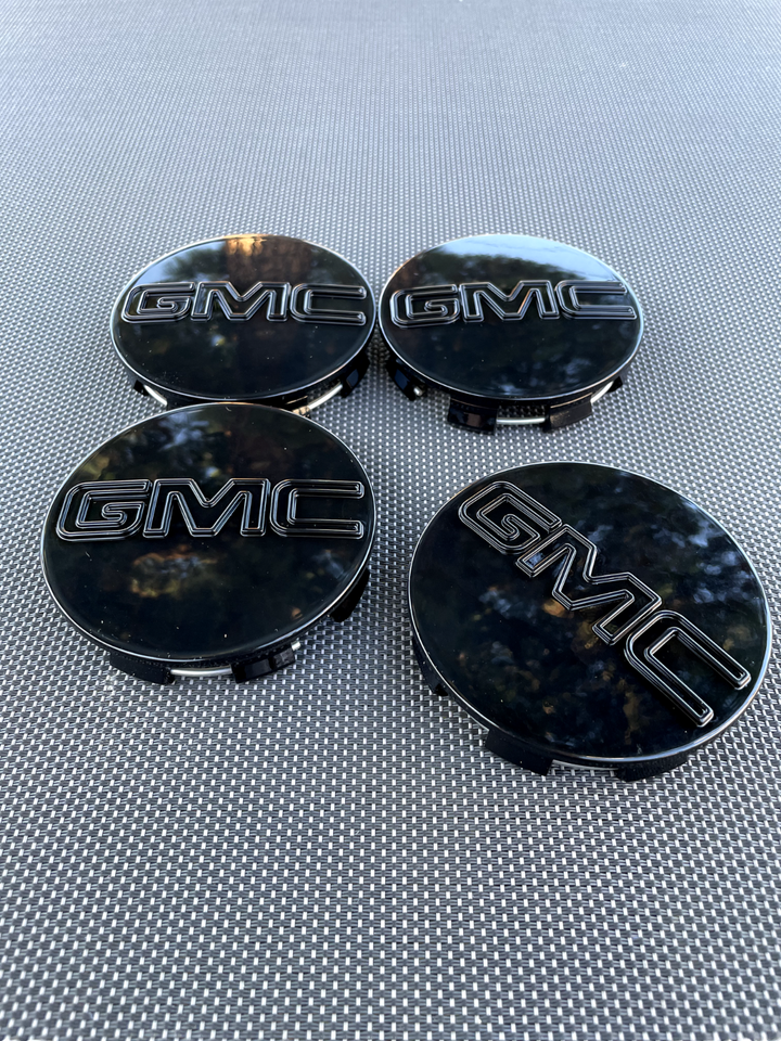 4 X GMC Glossy Black Center Caps 83MM(3 1/4"), Satisfaction Guaranteed ...