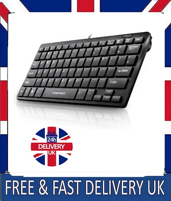 Compoint Ultra-Slim Small Ergonomic Wired Keyboard for PC Mac Computer ...