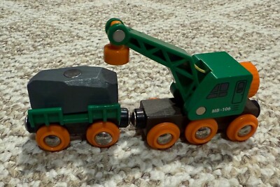 BRIO World 33214 & 33698 - Freight Battery Engine & Clever Crane Wagon ...