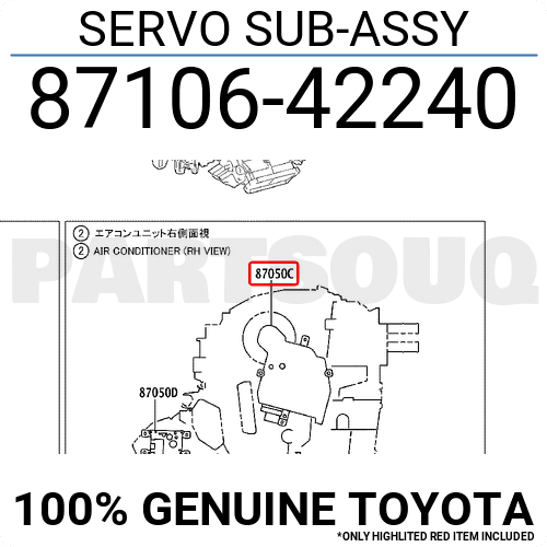 8710642240 Genuine Toyota SERVO SUB-ASSY 87106-42240 | eBay