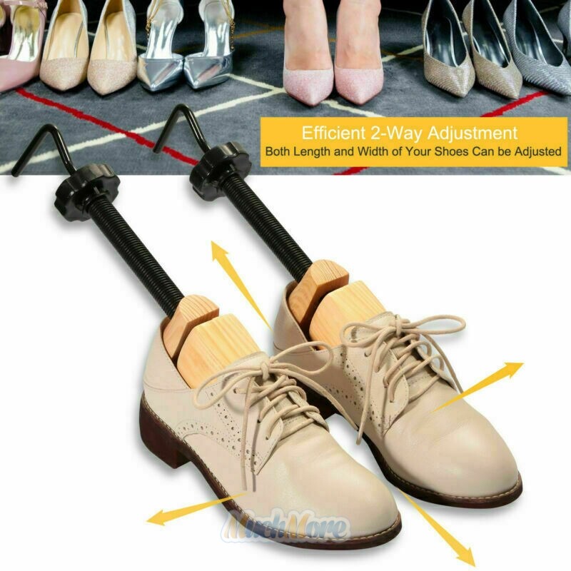 Pair of Adjustable 2-way Expander Wooden Shoe Stretcher for US Mens ...