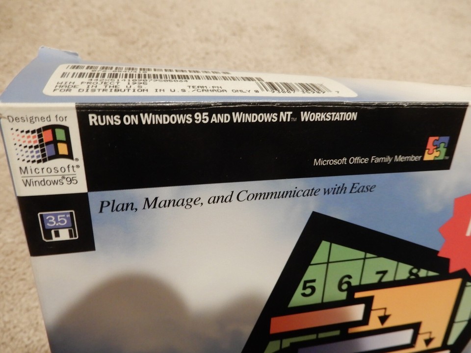 MICROSOFT PROJECT DESIGNED FOR WINDOWS 95 OPEN BOX SEALED FLOPPY | eBay