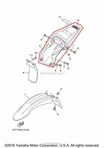 NEW OEM YAMAHA TTR125LE TTR 125LE REAR FENDER BLUE | eBay
