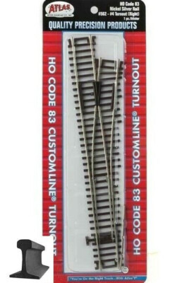 Atlas HO Scale ~ New 2023 ~ Code 83 Track #4 Right Hand Custom-Line ...
