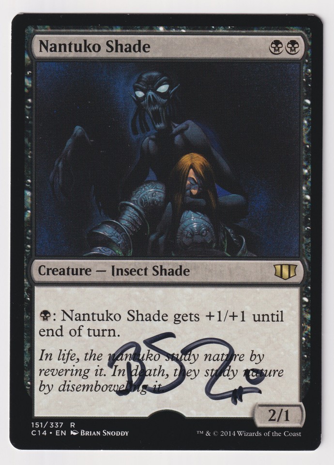 Signed Nantuko Shade Proof Sketch LP Commander Artist Brian Snoddy MTG ...