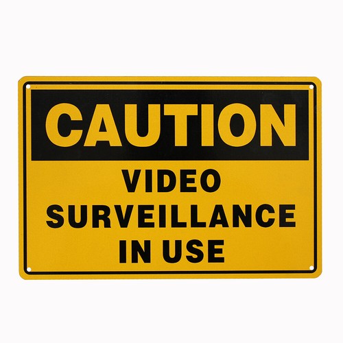 Warning Notice Caution Video Surveillance in use 200x300mm Metal Safety ...